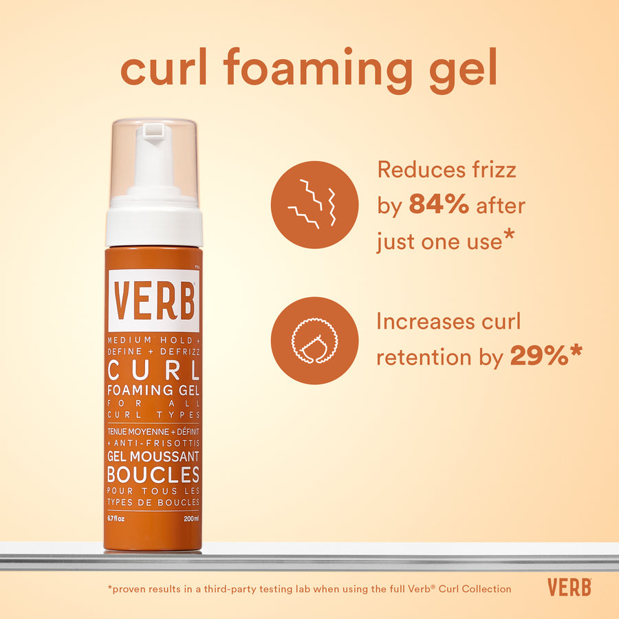 curl foaming gel | definition + defrizz | verb products