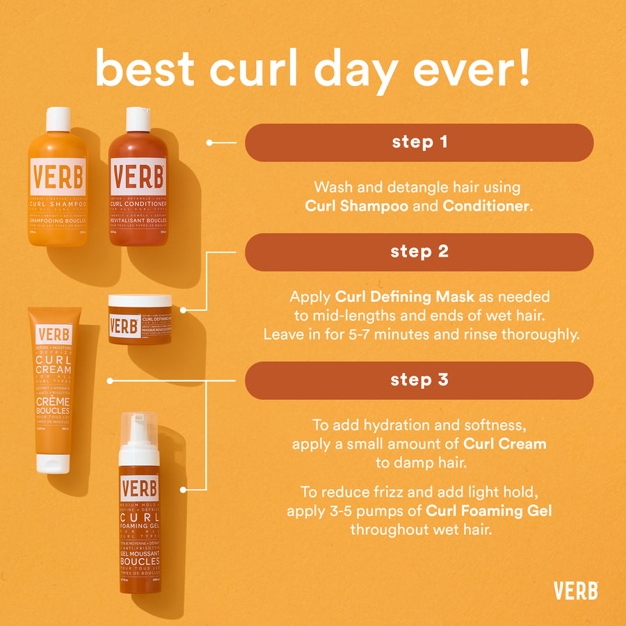 curl foaming gel | definition + defrizz | verb products